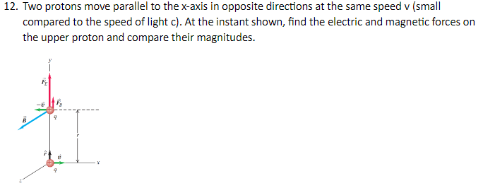 Solved 12. Two protons move parallel to the x-axis in | Chegg.com