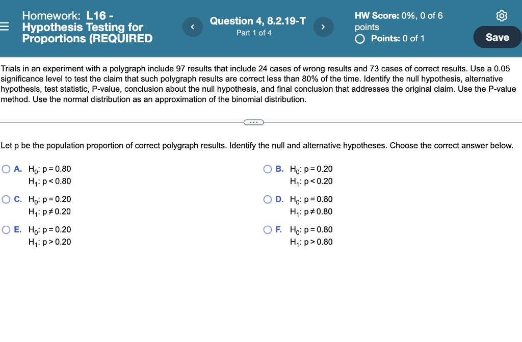 Solved Homework: L16 - = Hypothesis Testing for Proportions | Chegg.com