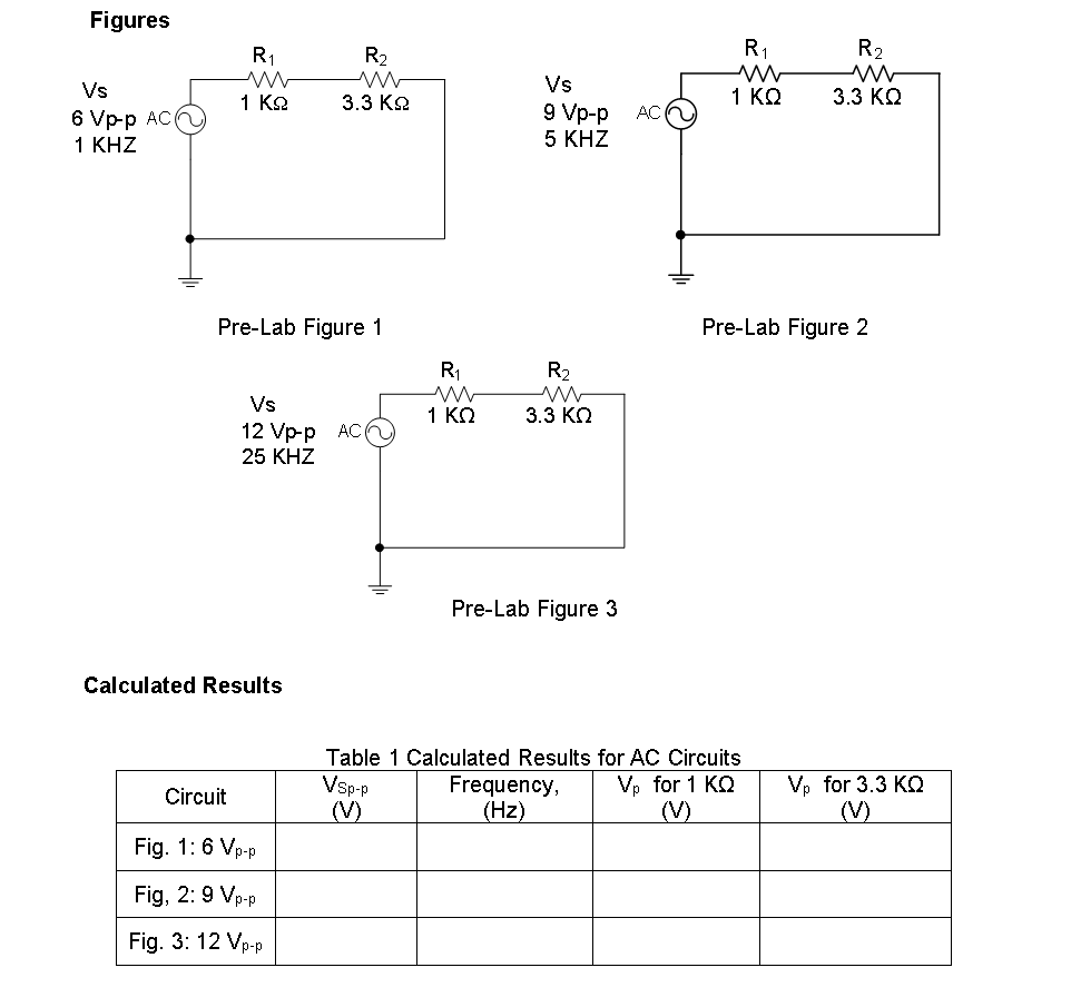 Solved Figures R2 R1 R2 R1 1 K2 3.3 K2 1 KO 3.3 KO Vs 6 Vp-p | Chegg.com