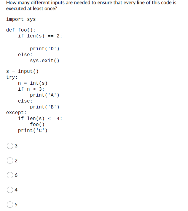 Solved How many different inputs are needed to ensure that | Chegg.com