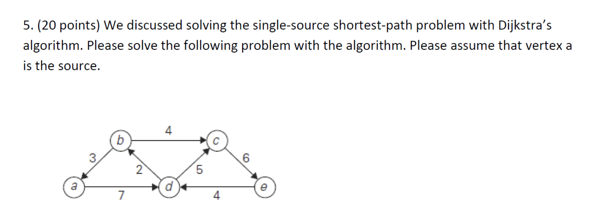 Solved 5. (20 points) We discussed solving the single-source | Chegg.com