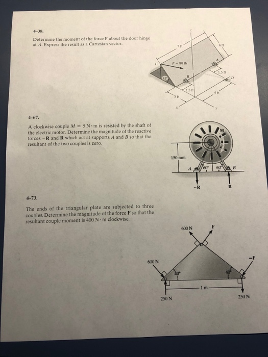 Solved Determine the moment of the force F about the door | Chegg.com