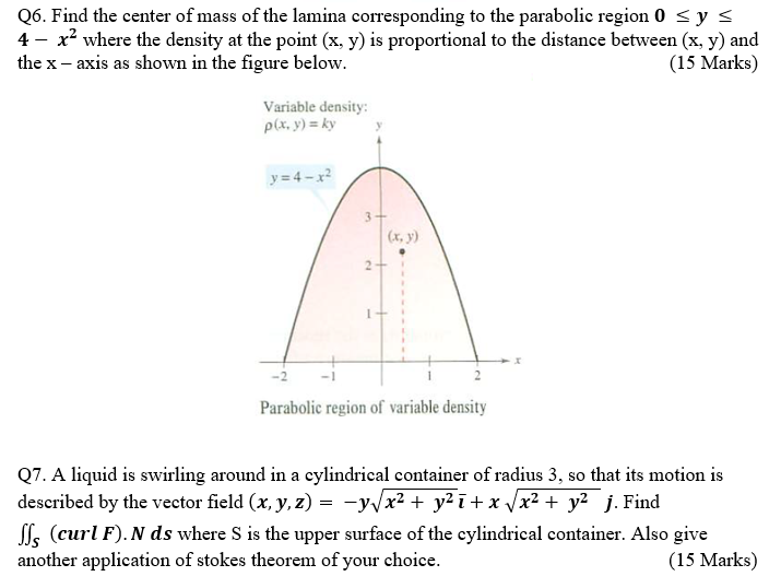 Solved Q6. Find the center of mass of the lamina | Chegg.com