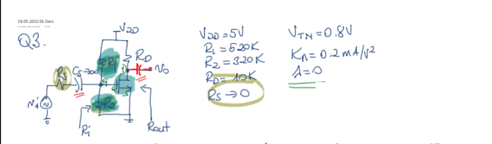 Solved a)find the dc parameters b)small signal eq.circuit | Chegg.com
