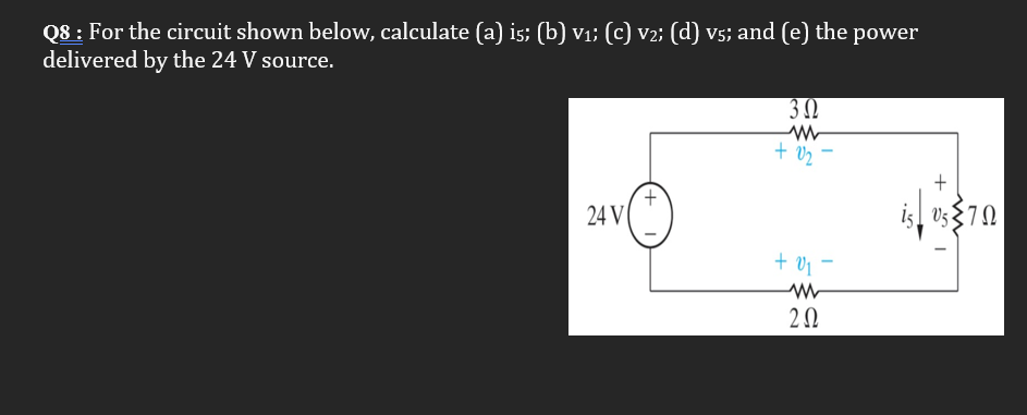 Solved Q8: For the circuit shown below, calculate (a) i5; | Chegg.com