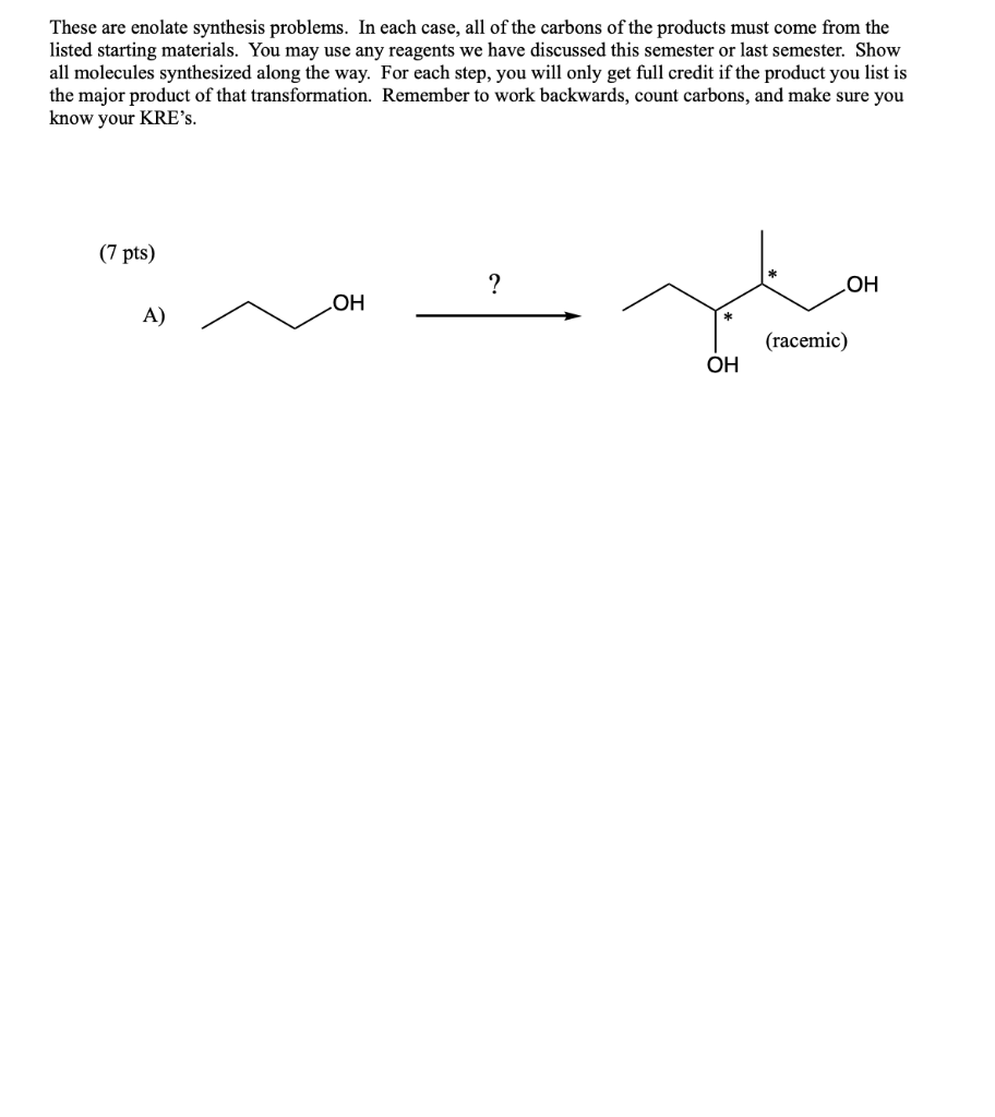 Solved These are enolate synthesis problems. In each case, | Chegg.com