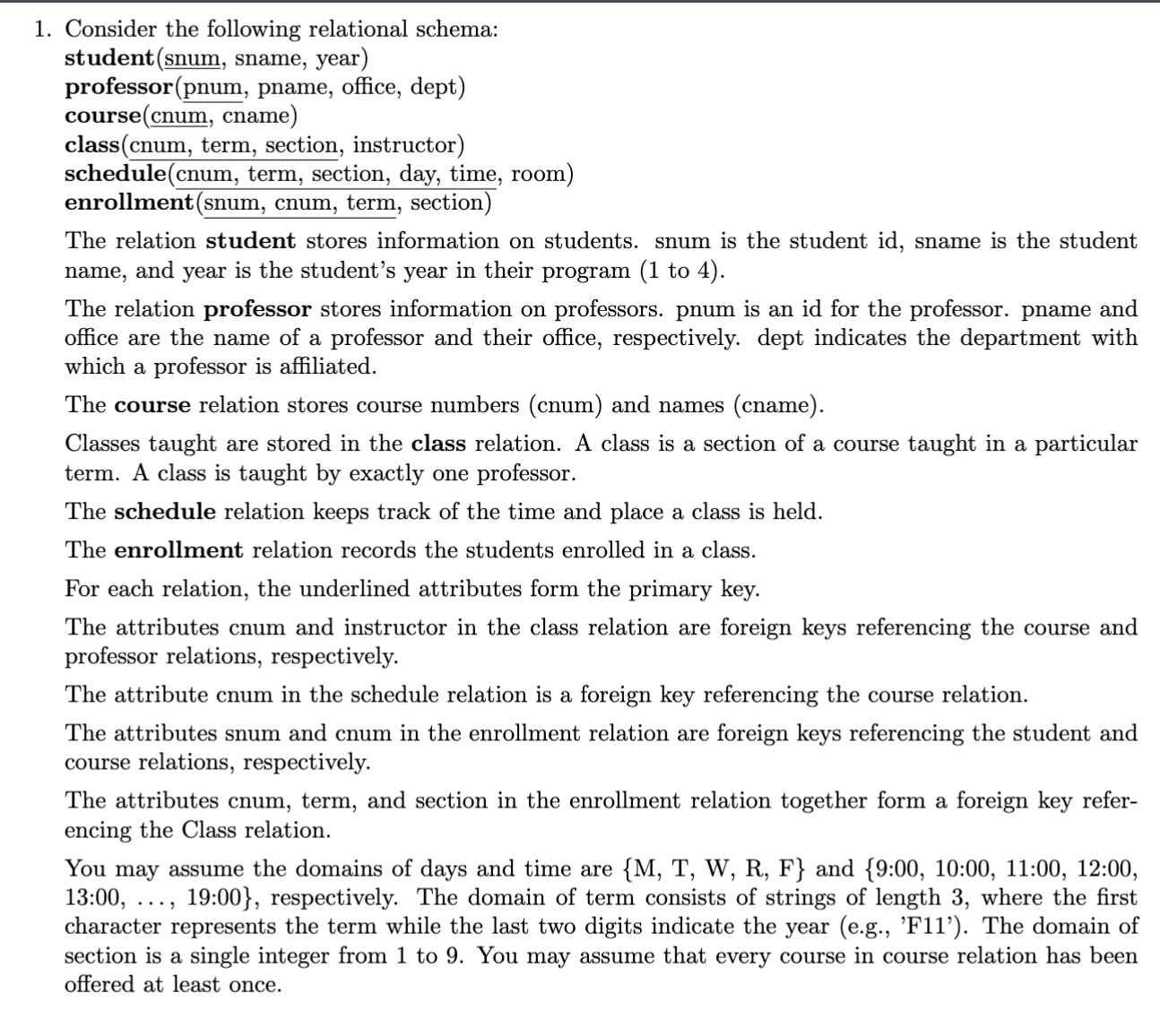 Solved Consider the following relational schema: Express the | Chegg.com