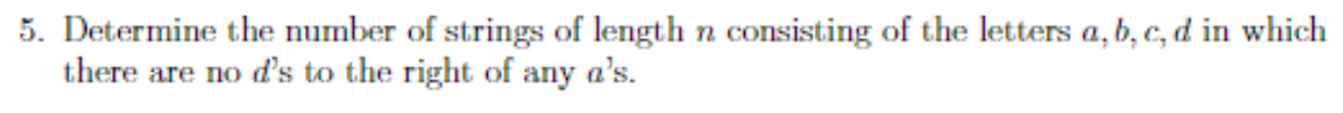 5. Determine the number of strings of length n | Chegg.com