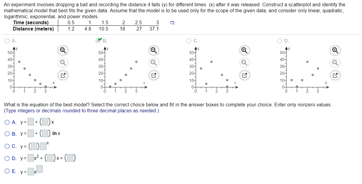 Solved An experiment involves dropping a ball and recording | Chegg.com