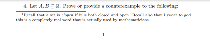 Solved 4. Let A,B⊆R. Prove or provide a counterexample to | Chegg.com