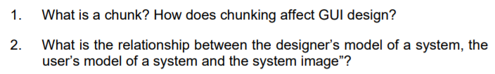 Solved 1. What is a chunk? How does chunking affect GUI | Chegg.com