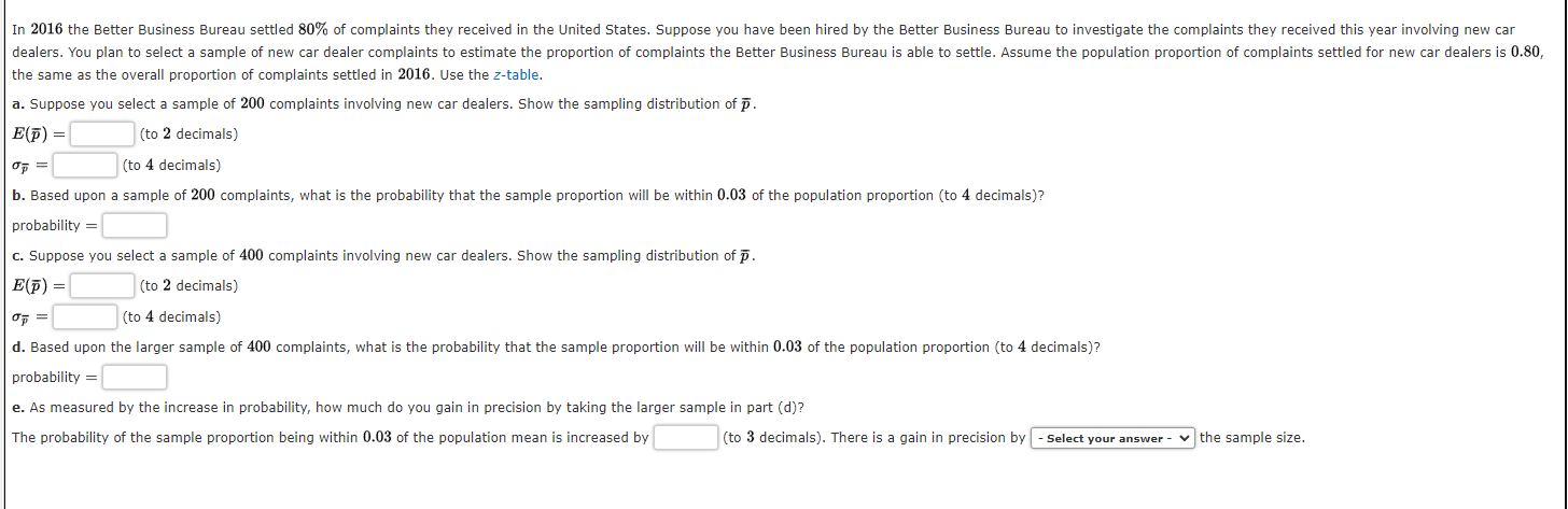 Solved the same as the overall proportion of complaints | Chegg.com