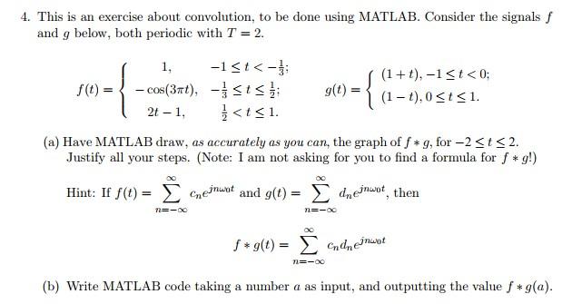Solved 4(a) please 4. This is an exercise about convolution, | Chegg.com