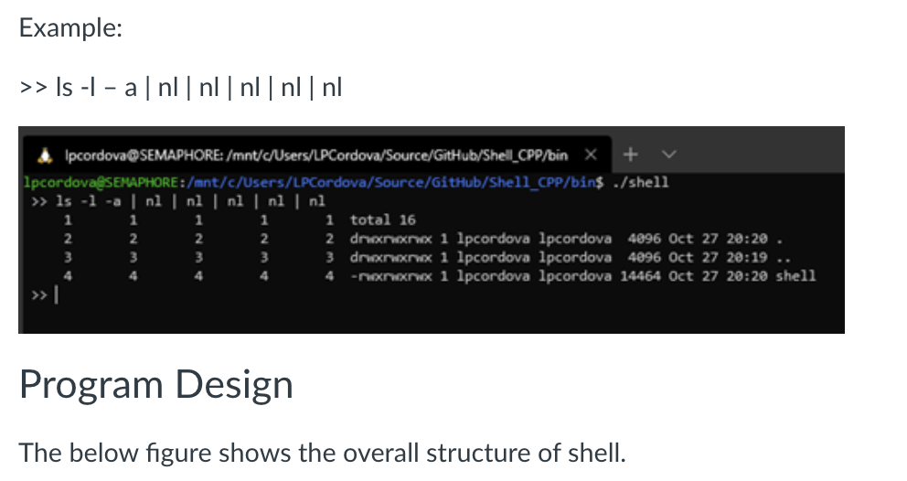 Solved Objective A shell is an interface between a user and | Chegg.com