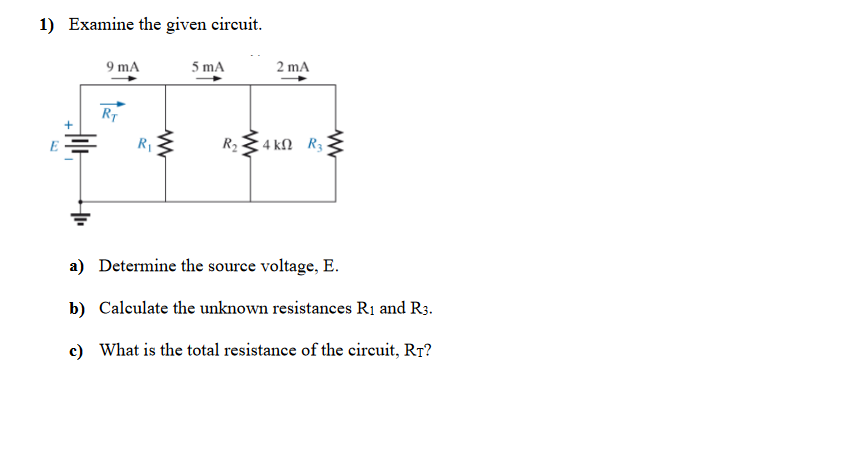 Solved 1) Examine the given circuit. a) Determine the source | Chegg.com