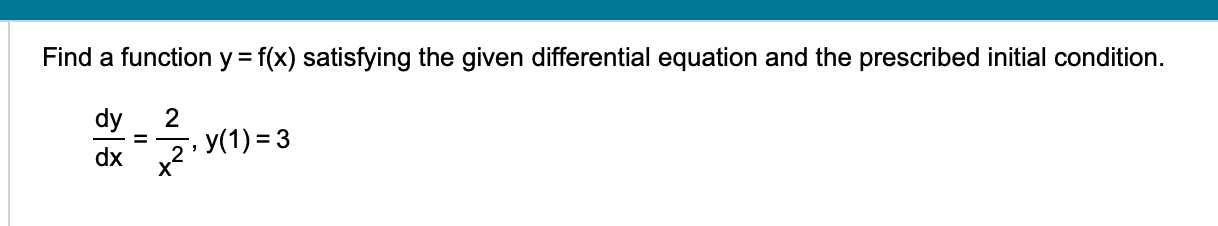 Solved Find a function y=f(x) satisfying the given | Chegg.com