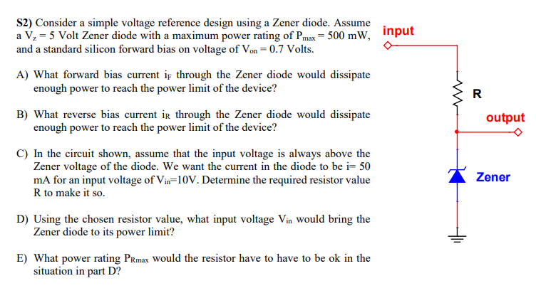 Solved S2) Consider a simple voltage reference design using | Chegg.com