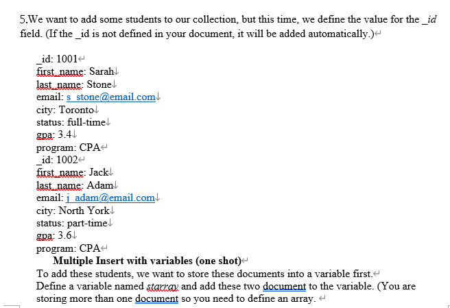 Solved Please use mongo db to answer the following question | Chegg.com
