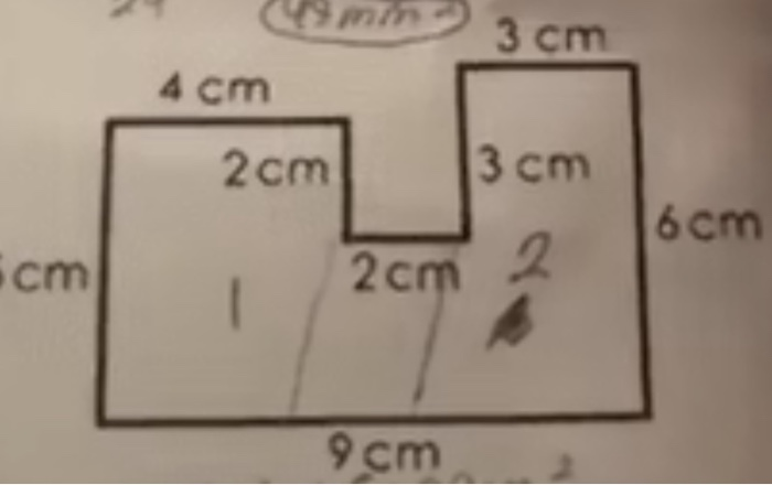 Solved 3 cm 4 cm 2cm 3 cm 6 cm cm 2 c 9 cm find the area | Chegg.com