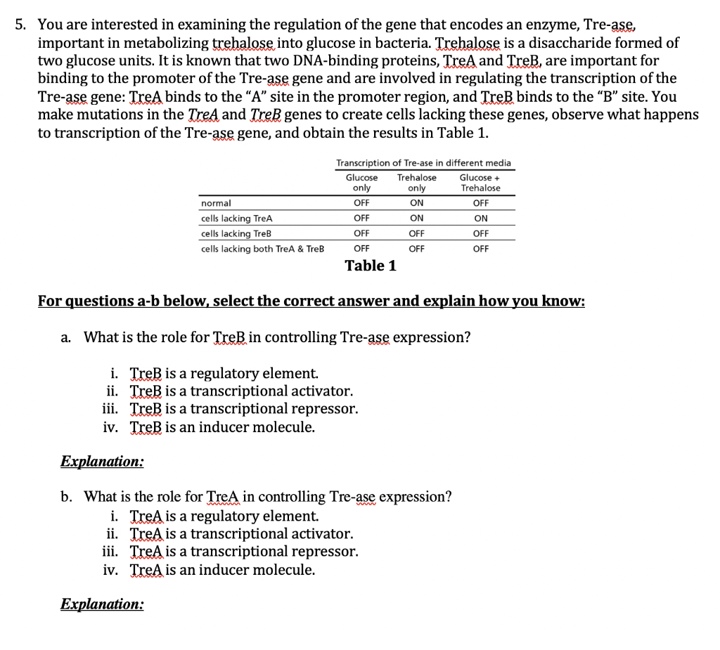 Solved 5. You are interested in examining the regulation of | Chegg.com
