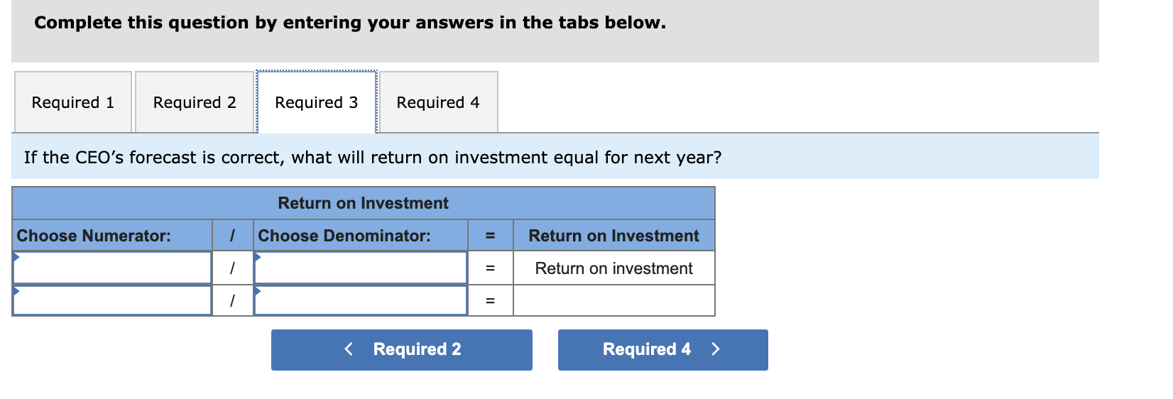 Solved Exercise 22-15 Return on investment LO A1, A2 ZNet | Chegg.com