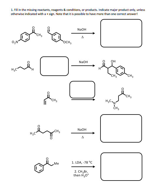 Solved 1. Fill in the missing reactants, reagents & | Chegg.com