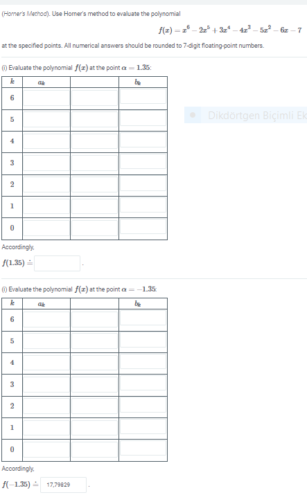 Horners Method Use Horners Method To Evaluate 