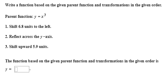 Solved Write a function based on the given parent function | Chegg.com