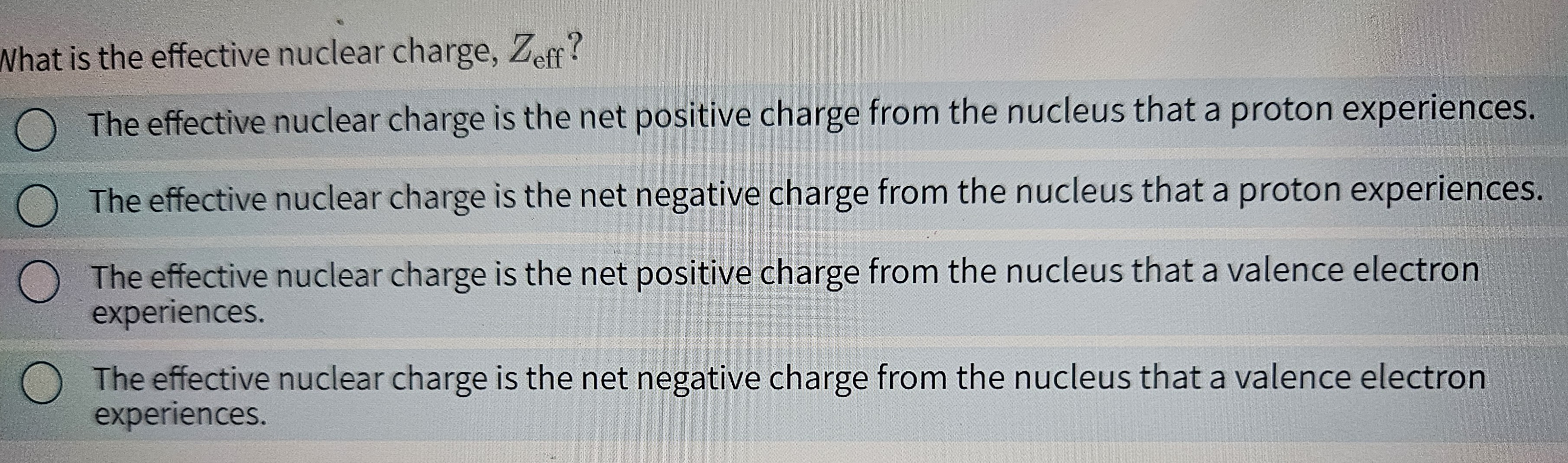 Solved What is the effective nuclear charge, \( ﻿Z_{\text | Chegg.com