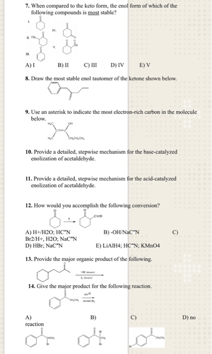 Solved 1. Which of the following compounds does not have an | Chegg.com