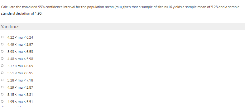 Solved Calculate the two-sided 95% confidence interval for | Chegg.com