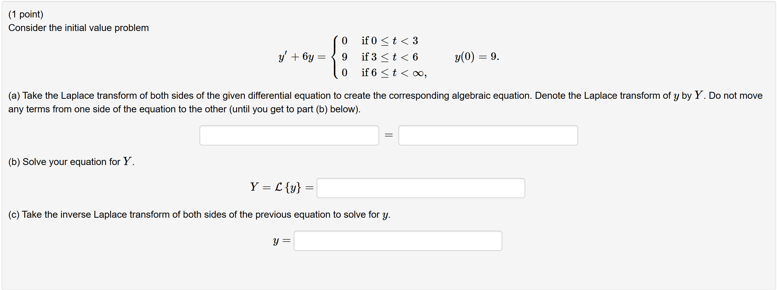 Solved (1 point) Consider the initial value problem | Chegg.com