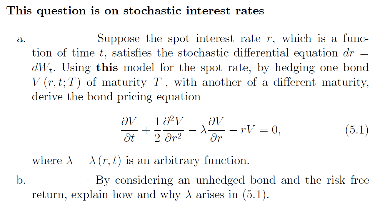 This question is on stochastic interest rates a. | Chegg.com