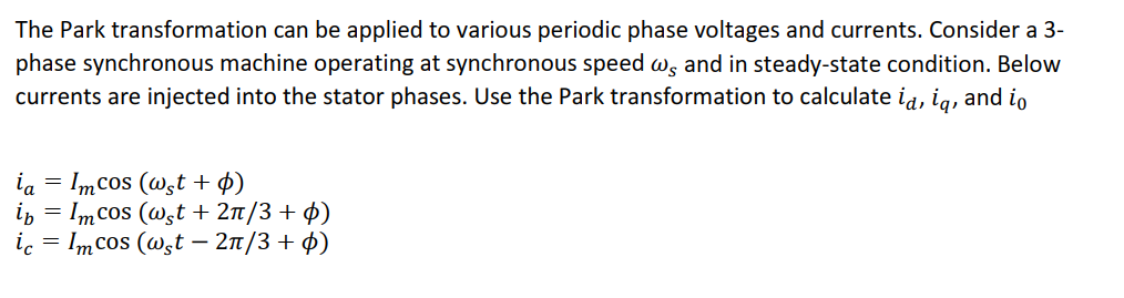 Solved The Park transformation can be applied to various | Chegg.com