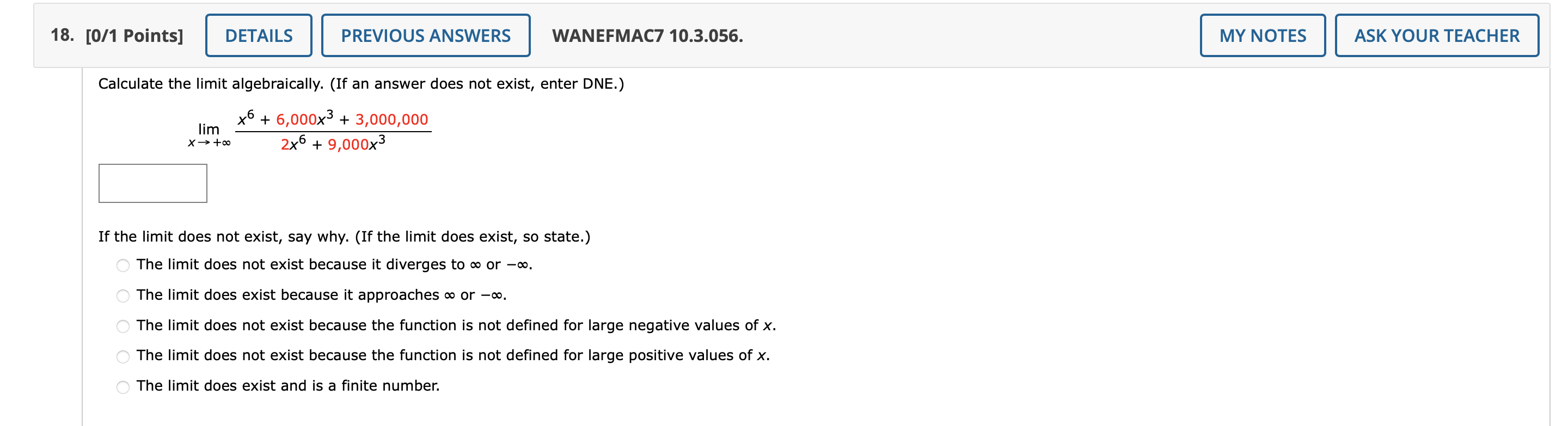 [Solved]: Calculate the limit algebraically. (If an answer