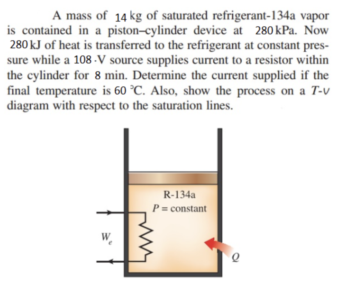 Solved A mass of 14 kg of saturated refrigerant-134a vapor | Chegg.com