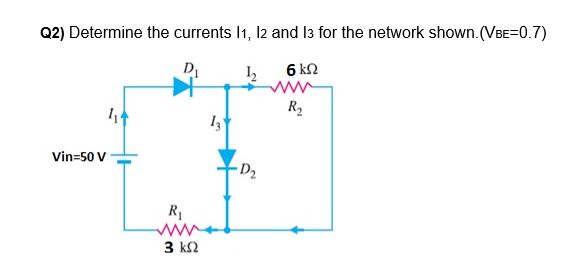 Solved Q2) Determine the currents I1,I2 and I3 for the | Chegg.com