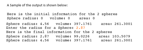Solved Java Exercise The Sphere Class And Driver Write A 