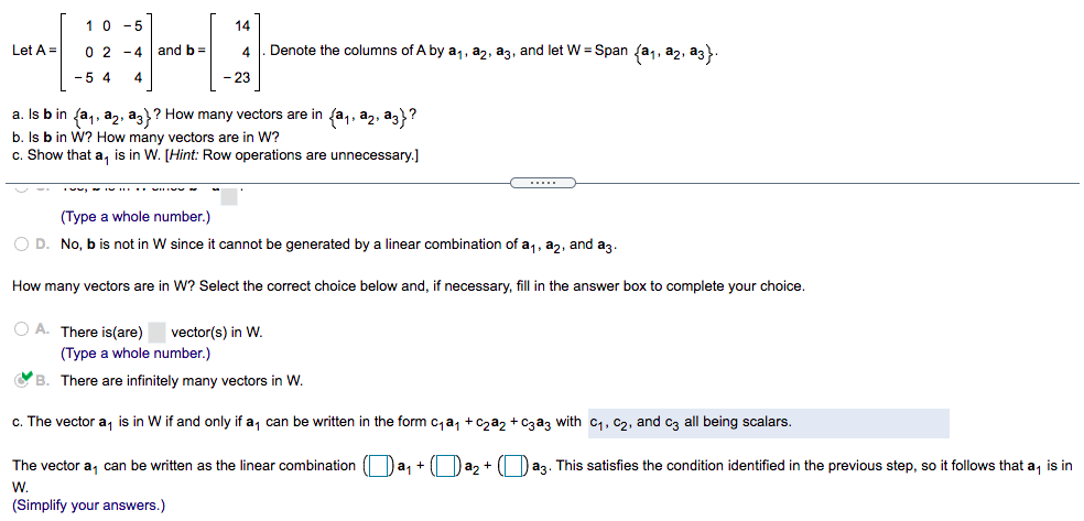 Solved 1 0-5 14 Let A = and b= 4 Denote the columns of A by | Chegg.com Solved 1 0-5 14 Let A = and b= 4 Denote the columns of A by | Chegg.com