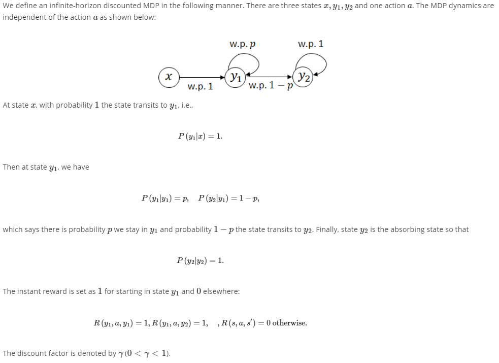 Solved We define an infinite-horizon discounted MDP in the | Chegg.com