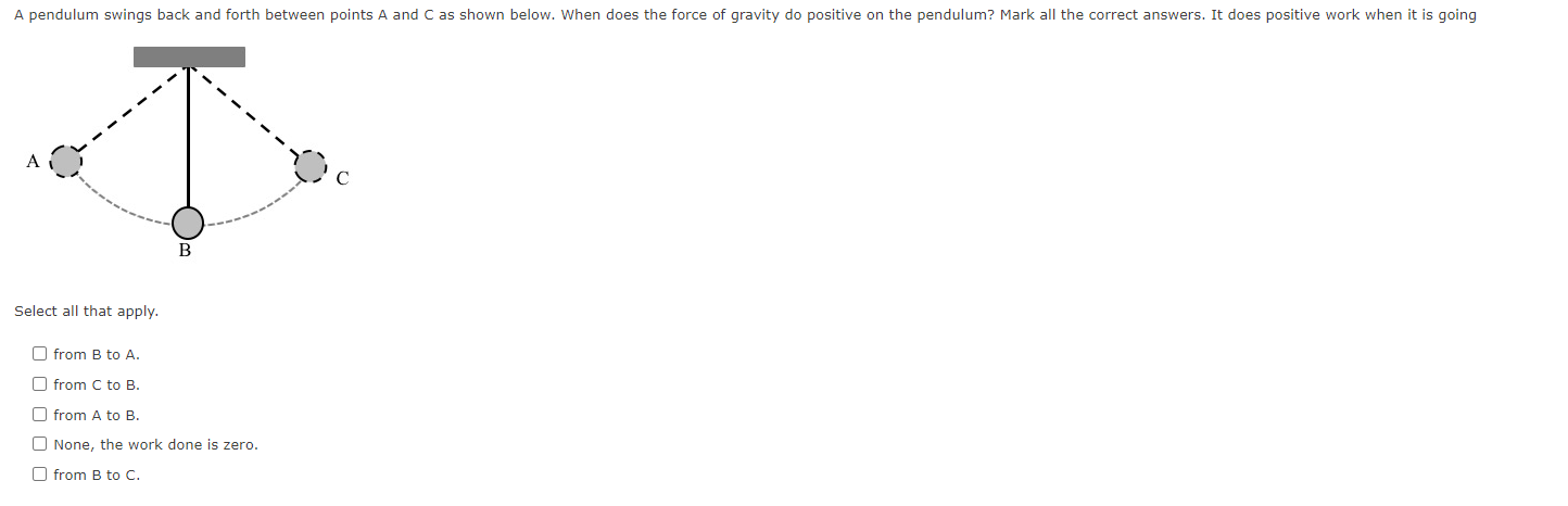 Solved A pendulum swings back and forth between points A and | Chegg.com
