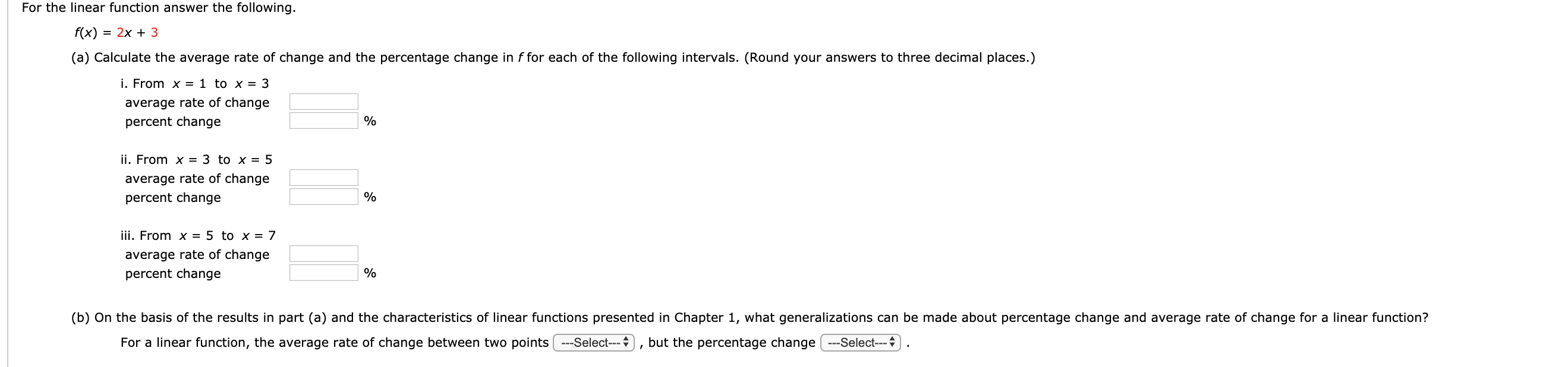 Solved For the linear function answer the following. f(x) = | Chegg.com