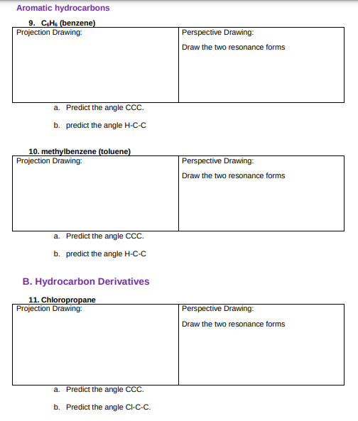 Solved Aromatic hydrocarbons 9. C.Hs (benzene) Projection | Chegg.com