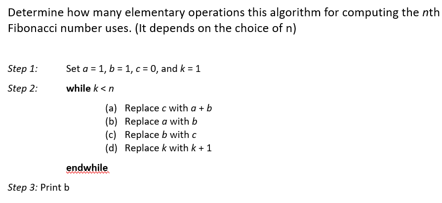 Solved Determine how many elementary operations this | Chegg.com