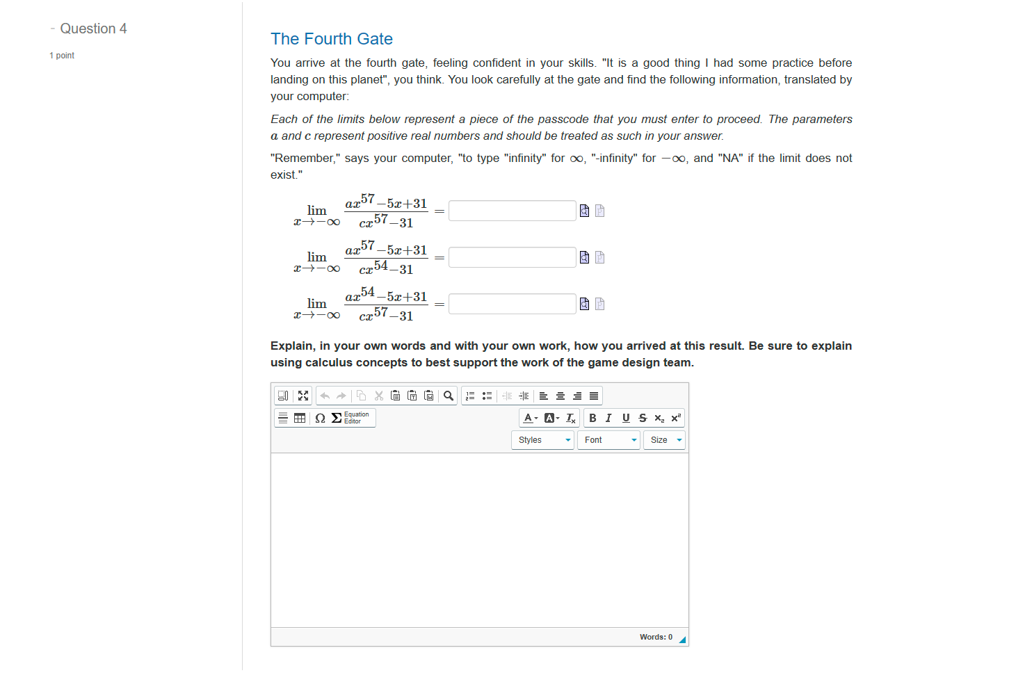 Solved The Fourth Gate You arrive at the fourth gate, | Chegg.com