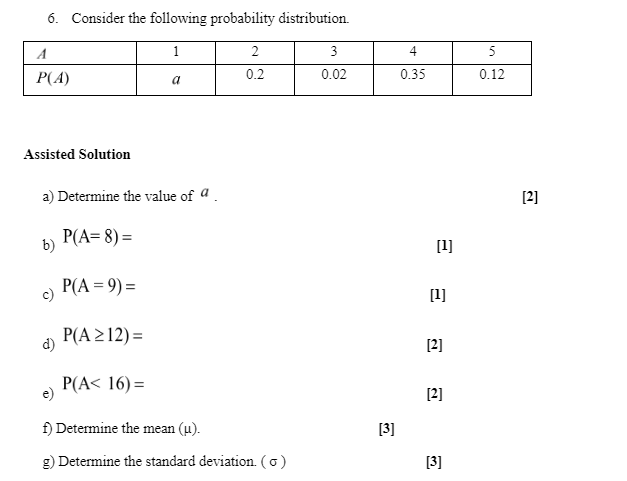 Solved 6. Consider the following probability distribution. | Chegg.com