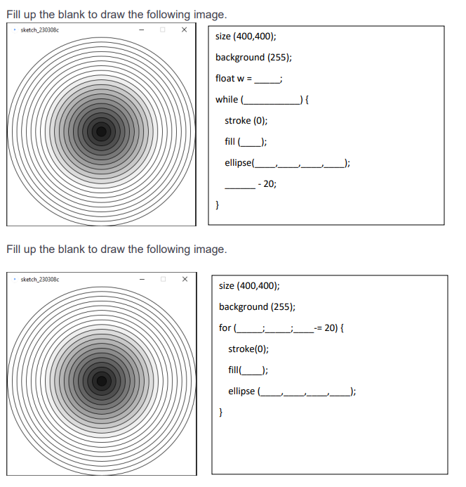 Solved Fill up the blank to draw the following image. Fill | Chegg.com