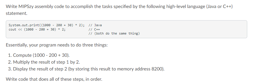 Solved Write MIPSzy assembly code to accomplish the tasks | Chegg.com