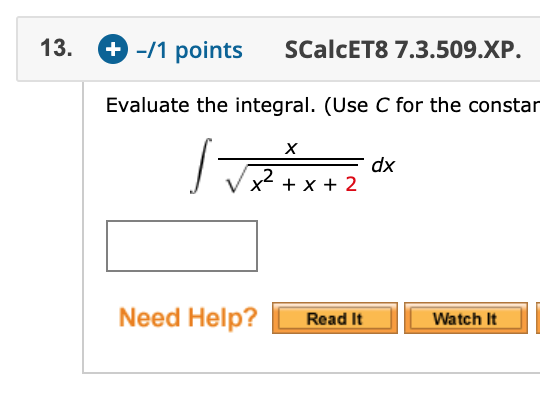 Solved 12. + 0/1 points Previous Answers SCalcET8 7.1.034. | Chegg.com