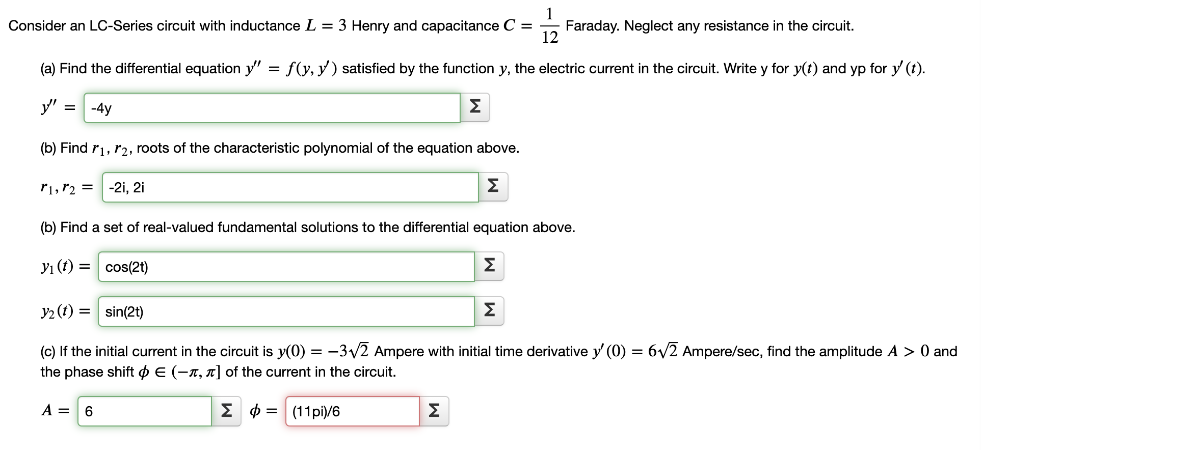 Solved I just need help calculating phi, if you could | Chegg.com